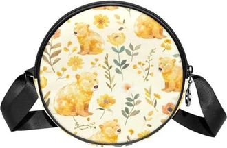 Generic Sac &agrave; bandouli&egrave;re Circle pour femme, petit sac &agrave; bandouli&egrave;re avec fermeture &eacute;clair, bretelles r&eacute;glables, sac &agrave; main rond d&eacute;contract&eacute; pour femmes et fi