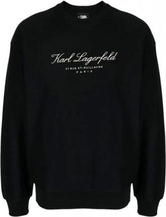Karl Lagerfeld Homme, Sweatshirts et sweats &agrave; capuche, Noir, Taille: 2XL SweaT-shirt ras du cou avec logo
