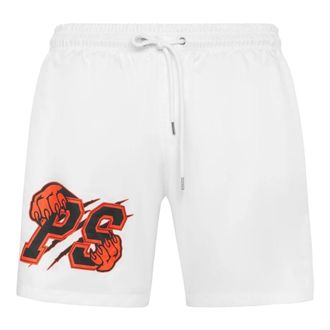 Plein Sport Homme, Maillots de bain, Blanc, Taille: L Short de bain