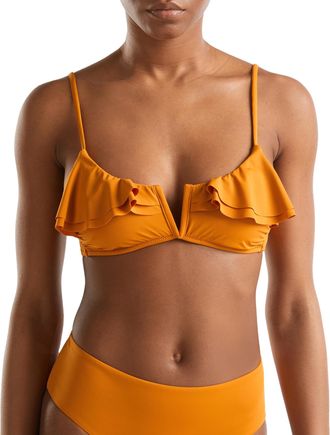 Benetton Damen BH 3p5h5r03u Bikini, Ocker 65C, S