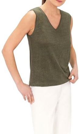 Caroll 241T-TRYM Débardeur en Lin, Kaki, Small Femme