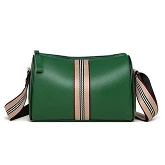 Generic Sac &agrave; bandouli&egrave;re en cuir de vache pour femme, petit sac &agrave; main cylindrique, sac &agrave; bandouli&egrave;re tendance, sac &agrave; bandouli&egrave;re d&eacute;contract&eacute;, Vert, Small