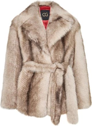 Cesare Gaspari Femme, Vestes, Brun, Taille: 44 FR &Eacute;l&eacute;gant Manteau en Fausse Fourrure