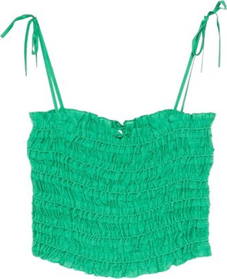 Tory Burch haut crop à fronces - Vert