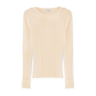 Motivi Femme, Pulls, Beige, Taille: 42 FR Pull c&ocirc;tel&eacute; avec &eacute;paulettes