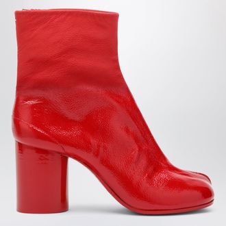 Maison Margiela Rote Tabi-Stiefeletten aus Lackleder