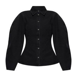 Rotate Figurbetontes Denim-Hemd - - Blouses & Shirts - Damen - Schwarzk - S