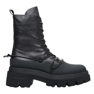 Estro & Luminara High Worker Boots - - Shoes - Damen - Schwarzk - 36 EU