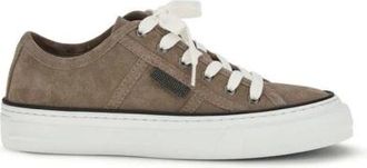 Brunello Cucinelli Femme, Chaussures, Beige, Taille: 38 EU Bos Taurus Low Top Baskets