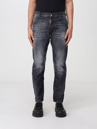 Dsquared2 Jean droit regular fit en denim &agrave; effet us&eacute;