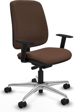 Piqueras y Crespo Alares B&uuml;rostuhl aus Stoff mit 1D-Armlehnen. Ausgestattet mit Syncro/Traslack und injiziertem Schaum. Mit Rollen von 65 mm Nylon. Dunkelbraun