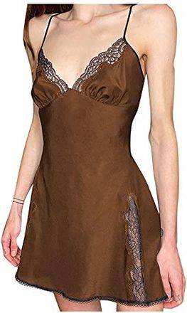 Generic Ensemble Lingerie Femme Lace Satin R&eacute;glable Ouvert Confortable Push Up Confortable Culottes Nuisette Maille Culottes Coupe Normale pour Saint Valentin