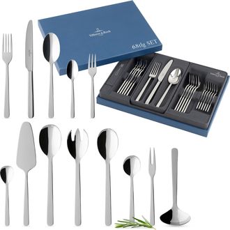 Villeroy & Boch Louis Besteckset 68-teilig Silber, Sp&uuml;lmaschinenfest, Besteck Set 12 Personen, Besteckset Platin, Besteck, Edelstahl