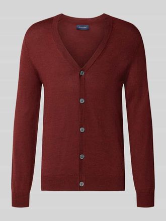 Christian Berg Cardigan aus Woll-Mix mit V-Ausschnitt