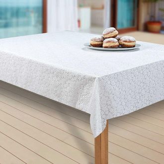 Laro Wachstuch-Tischdecke Abwaschbar Garten-Tischdecke Wachstischdecke PVC Plastik-Tischdecken Eckig Meterware Wasserabweisend Abwischbar, Muster:Vinyl Wei