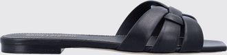 Saint Laurent Tribute Leder-Mules mit eckiger Zehenpartie und niedrigem Absatz