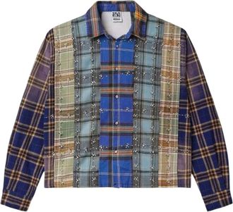 Vale Splash Zone flannel patchwork shirt - Blau