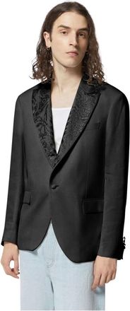 John Richmond Homme, Vestes, Noir, Taille: 2XL Rmp25131Gc Veste Blazer &agrave; Revers Brod&eacute;