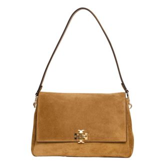 Tory Burch Sac port&eacute; &eacute;paule Charlie en daim - Femme - Sacs - Brun - Taille: ONE Size