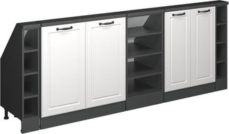 Vicco Dachschr&auml;genschrank Rion, Anthrazit/Wei&szlig; Landhaus, 5er Set, Vicco