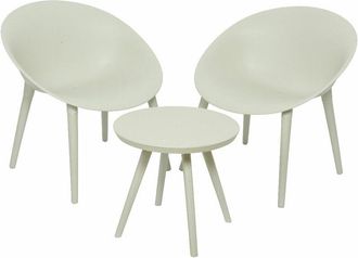 Jardideco Jardideco - Salon de jardin en plastique Marbella blanc