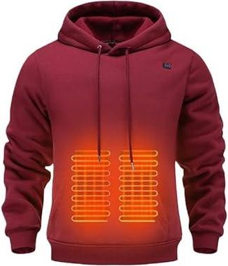 Generic 2.0 - Sweat &agrave; capuche chauffant unisexe, 3 r&eacute;glages de temp&eacute;rature, 5 zones de chaleur, confort tout au long de la journ&eacute;e pour les trajets en plein a