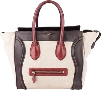 Celine Crossbody Bags - Celine Tricolor Burgundy Cotton Luggage Tag - Gr. unisize - in Bunt - f&uuml;r Damen