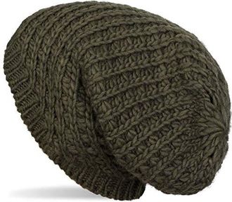 styleBREAKER Bonnet Mou en Maille épaisse, Unisexe, Bonnet tricoté dhiver 04024158, Couleur:Olive
