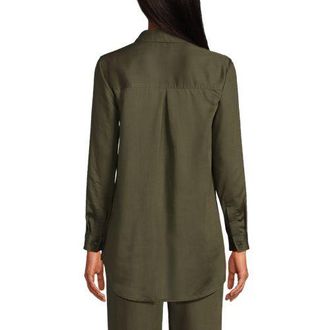 Lands End Tunika im Worker-Stil aus TENCEL, Damen, Größe:36-38 regular, Grün, Lyocell (Viskose), by Lands End