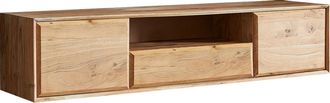 DELIFE TV-Board Shari Akazie Natur 160 cm 2 T&uuml;ren 1 Schublade 1 Fach schwebend