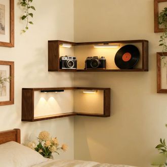Generic Smart Corner Shelves Wand,B&uuml;Cherregal Wand H&auml;Ngend,Eckregale,Wohnungseinrichtung,Modernes Lagerregal,Display-St&auml;Nder, F&uuml;R Wohnzimmer, Arbeitszimmer, S