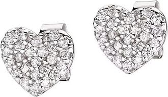 Amen Boucles doreilles Coeur en argent 925 avec zircons