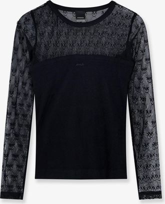 Pinko Love Birds lace jersey sweater - PINKO - gender_Woman