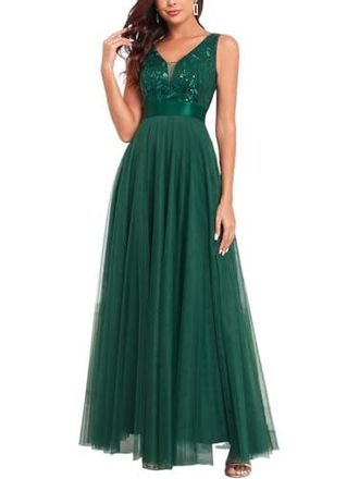 ORANDESIGNE Robe de Soir&eacute;e Femme Longue Robe &agrave; Paillettes Robe en Tulle Robes Mousseline Cocktail pour Mariage Invit&eacute; Demoiselle dhonneur Bal de Promo Anniversair