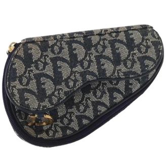 Dior Pre-owned Trotter Canvas Pouch - - Pre-owned - Damen - Blau - ONE SIZE