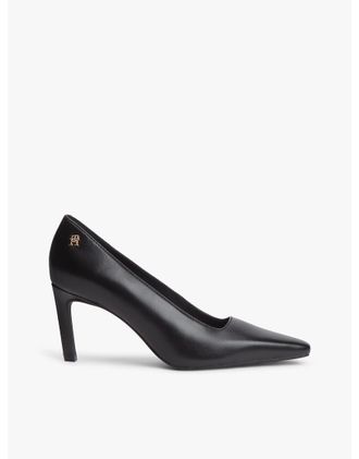 Tommy Hilfiger Chaussures &agrave; talon haut en cuir &agrave; monogramme TH - Noir