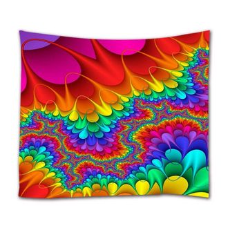 A.Monamour Wandteppiche Abstrakte Bunte Regenbogen Farbe Geometrische Kunst Hintergrund Drucken Boho Hippie Mandala Wandbehang Wandteppich Wand Kunst Dekore Stof