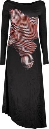 Desigual Femme, Robes, Noir, Taille: 38 FR Camy Long Patterned Dress