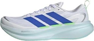 adidas Homme Supernova Glide Running Shoes, FTWR White/Blue/Lime Burst, 46 2/3 EU