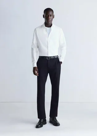 Mango Chemise coton comfort stretch non-iron blanc - Homme - XXL - MANGO MAN