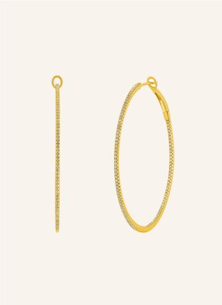 Leaf Creolen Circle Xl Aus 18 Karat Gelbgold Mit Diamanten gold