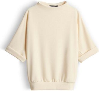 someday Sweatshirt Utaliana detail aus Cotton-Modal-Mix &Auml;rmelaufschlag und Funnel Neck f&uuml;r relaxed Style
