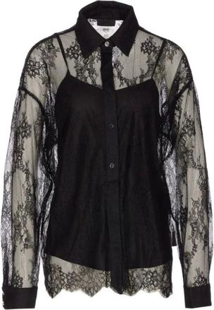 Liu Jo Femme, Blouses et Chemises, Noir, Taille: 38 FR Lace Shirt