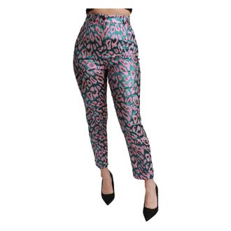 Dolce & Gabbana Elegante hoch taillierte Hose aus Seidenmischung - - Trousers - Damen - Mehrfarbig - S
