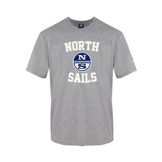 North Sails Homme, Tops, Gris, Taille: XL T-shirt gris col rond marin pour homme