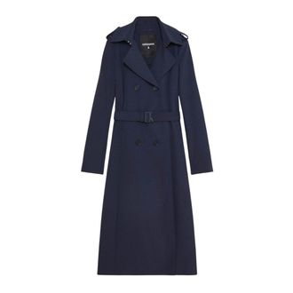 Patrizia Pepe Doppelreihiger Nylon Trenchcoat - - Coats - Damen - Blau - M