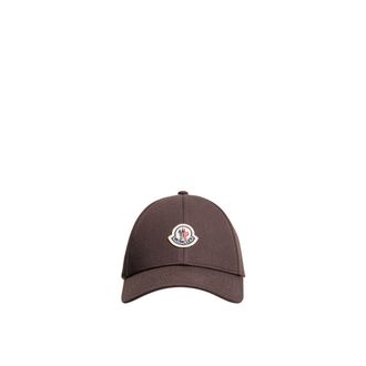 Moncler Moncler Cotton Gabardine Baseball Cap, Men, Brown, Size: One Size