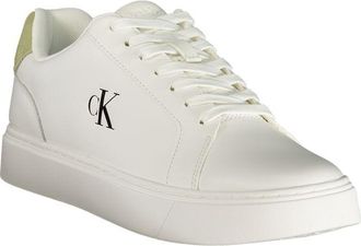 Calvin Klein Logo-Print Leather Sneakers - White