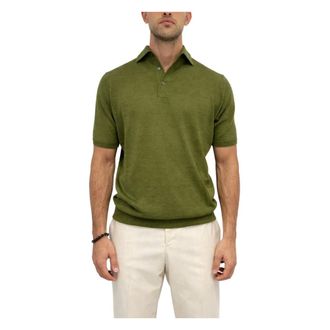 FILIPPO DE LAURENTIIS Homme, Tops, Vert, Taille: XL Polo Paramontura Coton & Lin
