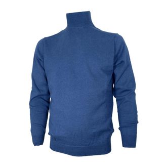 Cashmere Company Lupetto Slim Fit - - Knitwear - Herren - Blau - 4XL